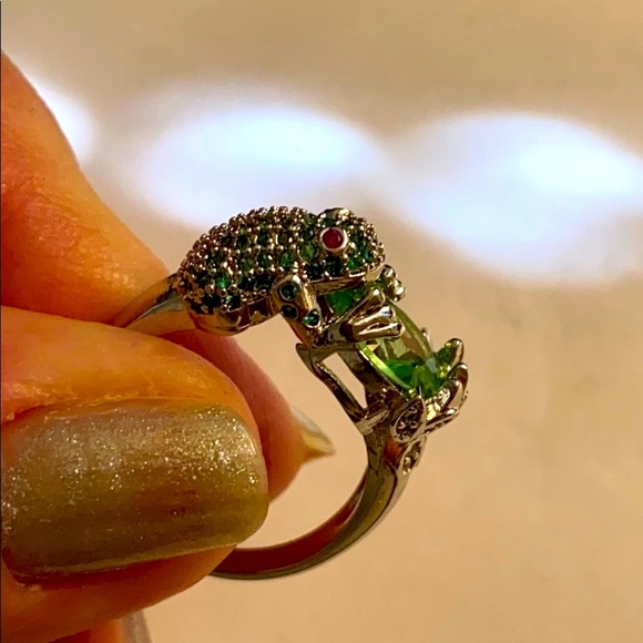 Jewelry | Green Amethyst 925 Frog Ring 75 | Poshmark